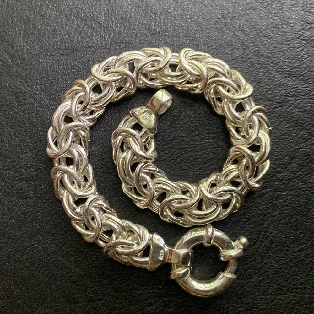 Otc | Jewelry | Otc 925 Sterling Silver Byzantine Chain Bracelet Made ...